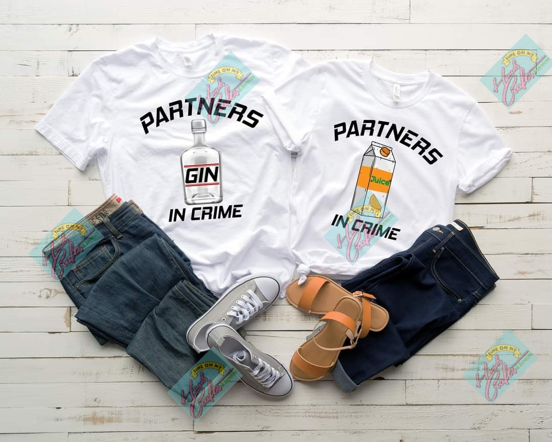 Couple T- Shirts | Partner in Crime - Juice – Time On My Hands: Crafts ...